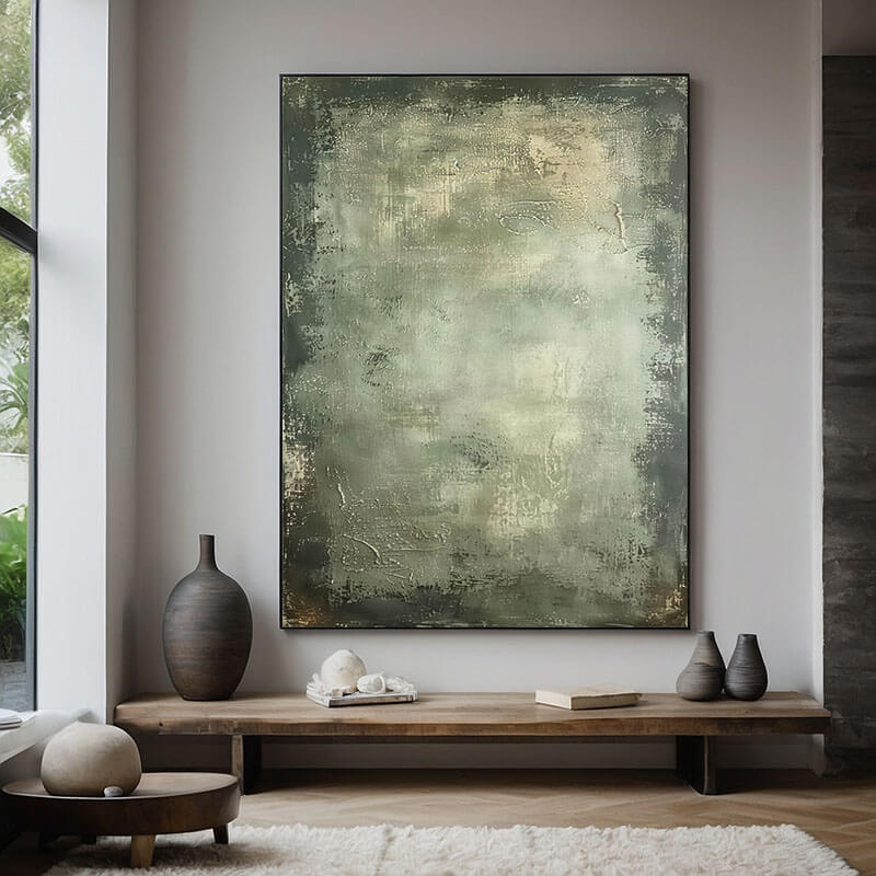 Incognito I - Green Abstract Canvas Painting
